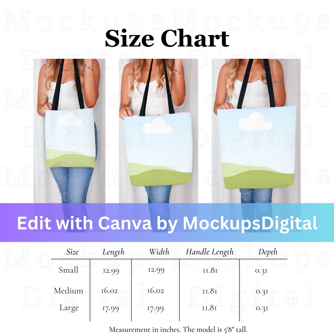 Aop Tote Bag Size Chart-aop Tote Bag Mockup-size Chart-all Over Print ...