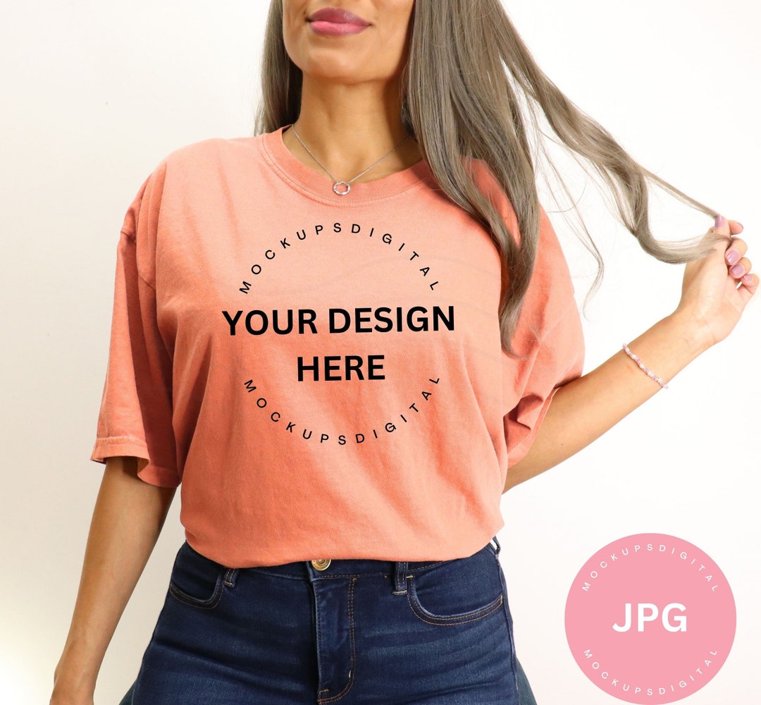 Terracotta Comfort Colors Mockup C1717 Unisex Tee Model Mockup Comfort ...