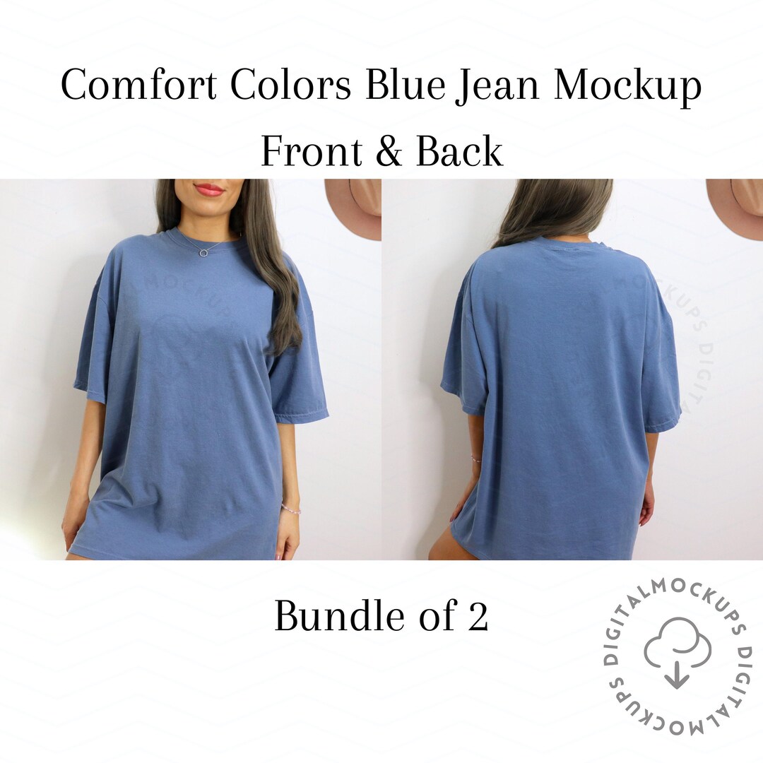 Comfort Colors Blue Jean Mockup Bundle Front Mockup Back - Etsy