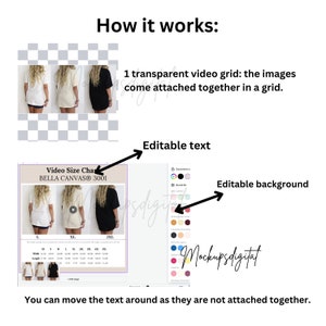 Bella Canvas 3001 Video Size Chart Edit With Canva Bella Canvas 3001 ...