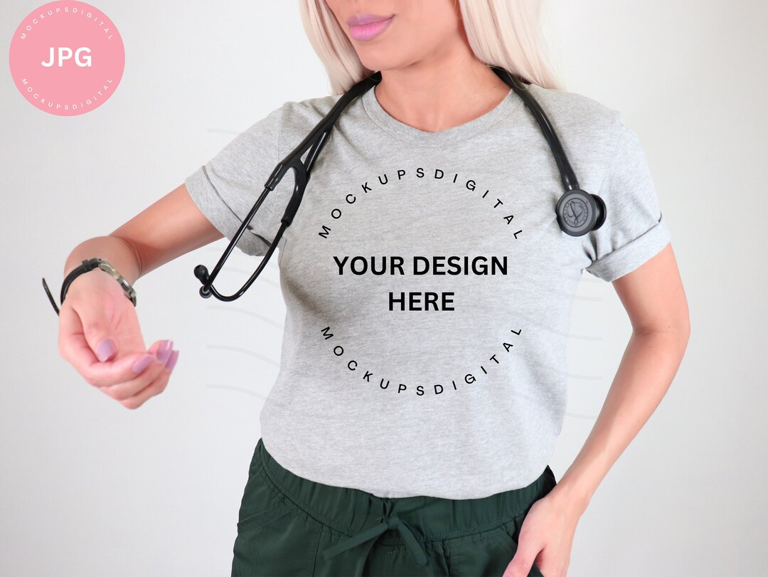 Doctor Mockup Healthcare Mockup Nurse Shirt Mockup With Stethoscope ...