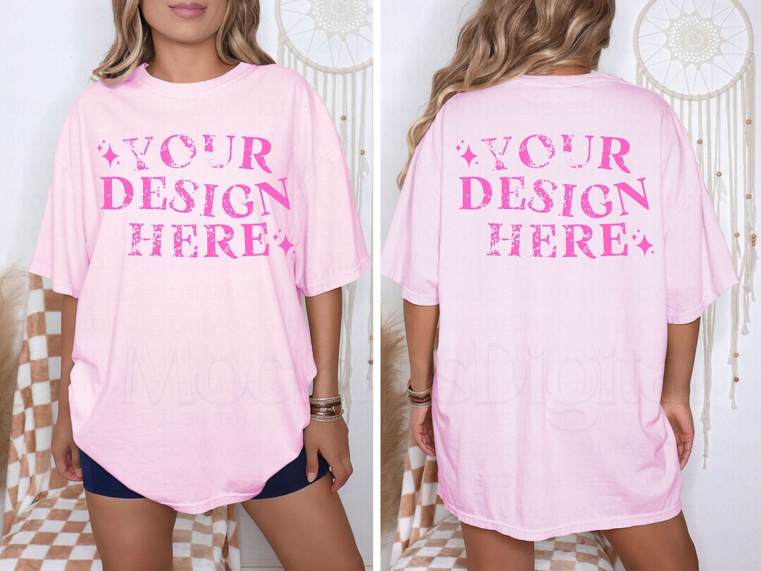 Blossom Comfort Colors Mockup 1717 Front and Back Mockup Blossom Mockup ...