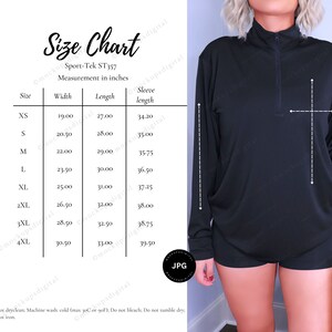 Sport Tek Size Chart Mockup Sport Tek ST357 Mockup Unisex Quarter Zip ...
