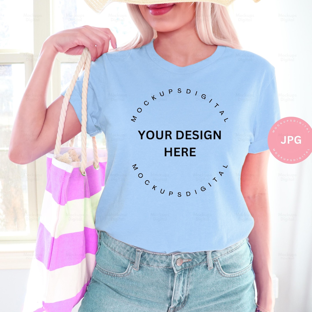 Light Blue Bella Canvas Mockup 3001 Mockup Bachelorette Mockup Spring ...