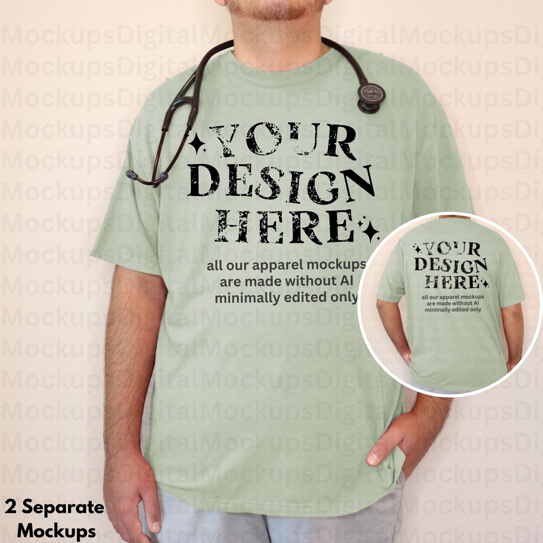 Bay Comfort Colors 1717 Mockup | Bay Nurse Mockup-medical Mockup-male ...