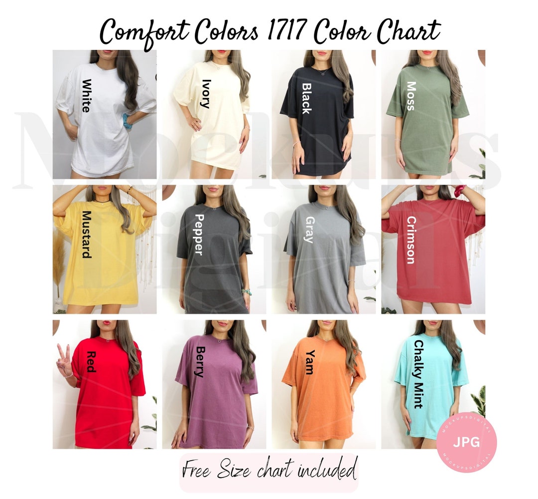 Comfort Colors 1717 Color Chart Comfort Colors Size Chart 1717 Color ...