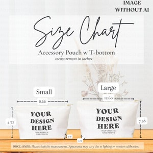 Accessories Pouch Size Chart Mockup, Aop Accessory Pouch W T-bottom ...