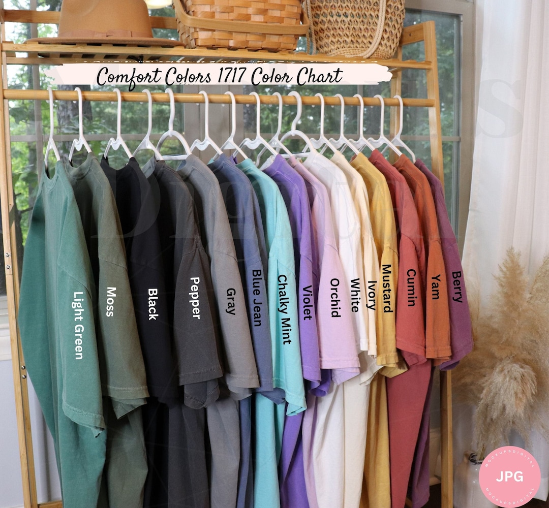 Color Chart Comfort Colors 1717 Color Chart Comfort Colors Size Chart 1717 Color Chart 1717 ...