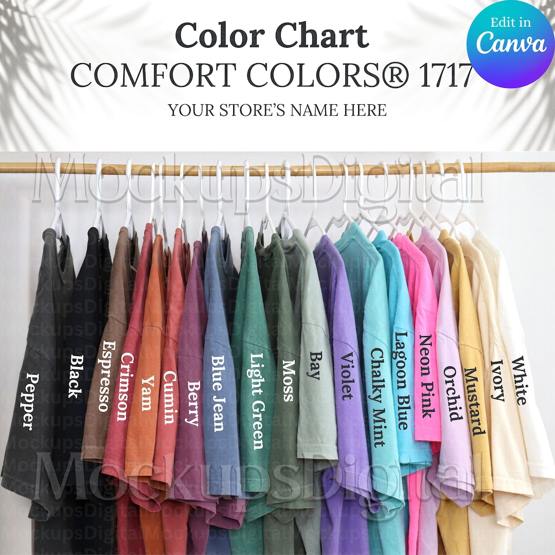 Comfort Colors Video Color Chart Comfort Colors 1717 Color Chart Edit ...