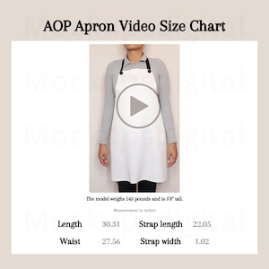 Aop Apron Video Size Chart AOP Printify Apron Mock Digital Mockup ...