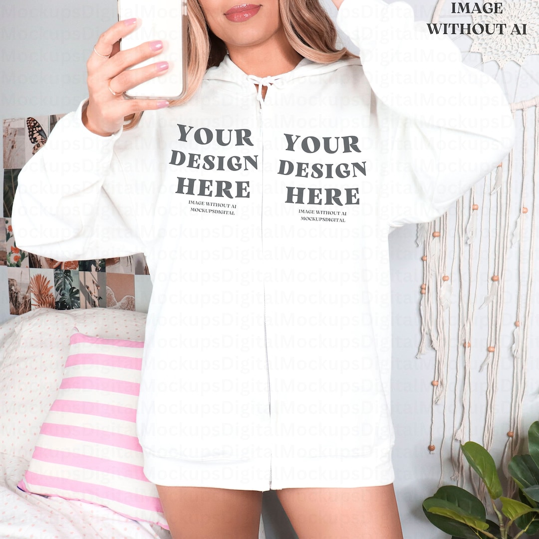 Gildan 18600 Mockup Gildan 18600 Mock up White Hoodie Mockup Gildan ...