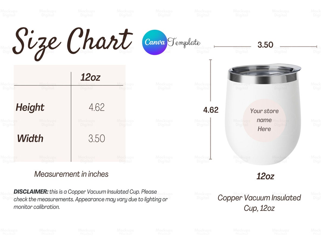 Tumbler Size Chart-wine Tumbler-mug Size Chart-cup Size Chart Template ...