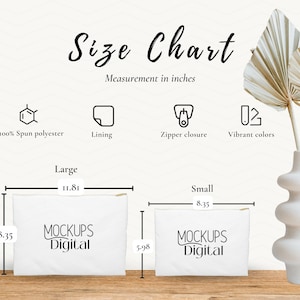 Pouch Bag Size Chart- Bag Mockup-size Chart-bag Mockup-fall Mockup-tote ...