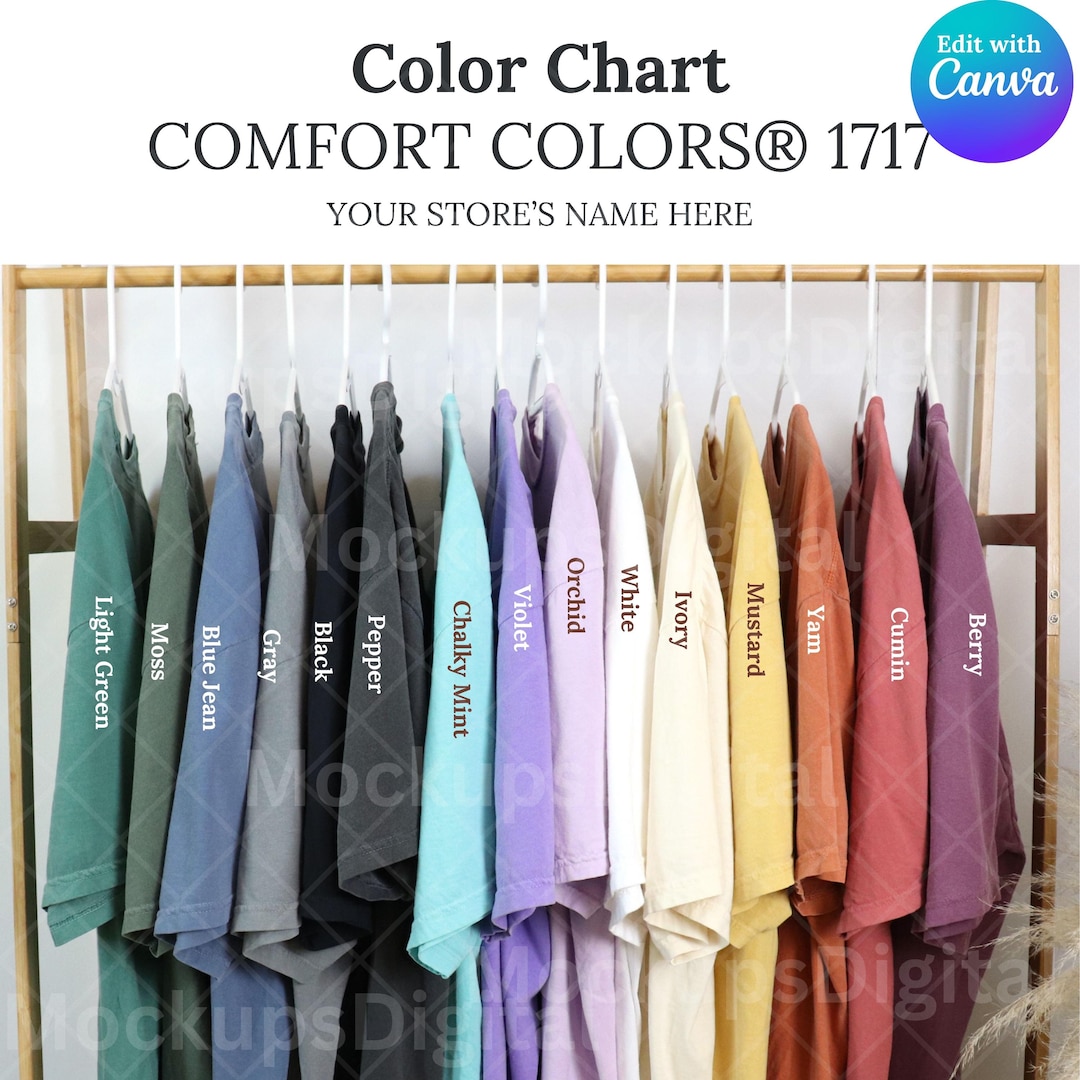 Comfort Colors 1717 Color Chart 1717 Editable Color Chart Canva ...