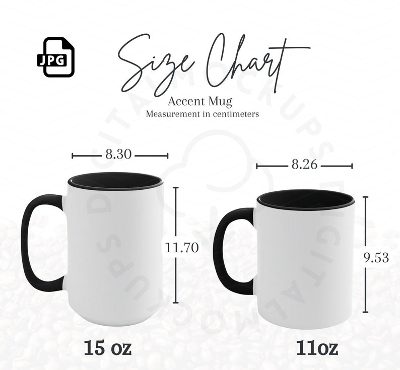 Accent Mug Size Chart-cup Size Chart-mug Mockup-11oz-15oz-mug - Etsy