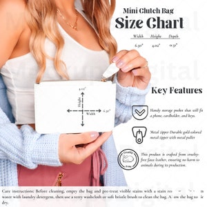 Printify Mini Clutch Bag Size Chart Mockup Mini Clutch Bag Cosmetic Bag ...