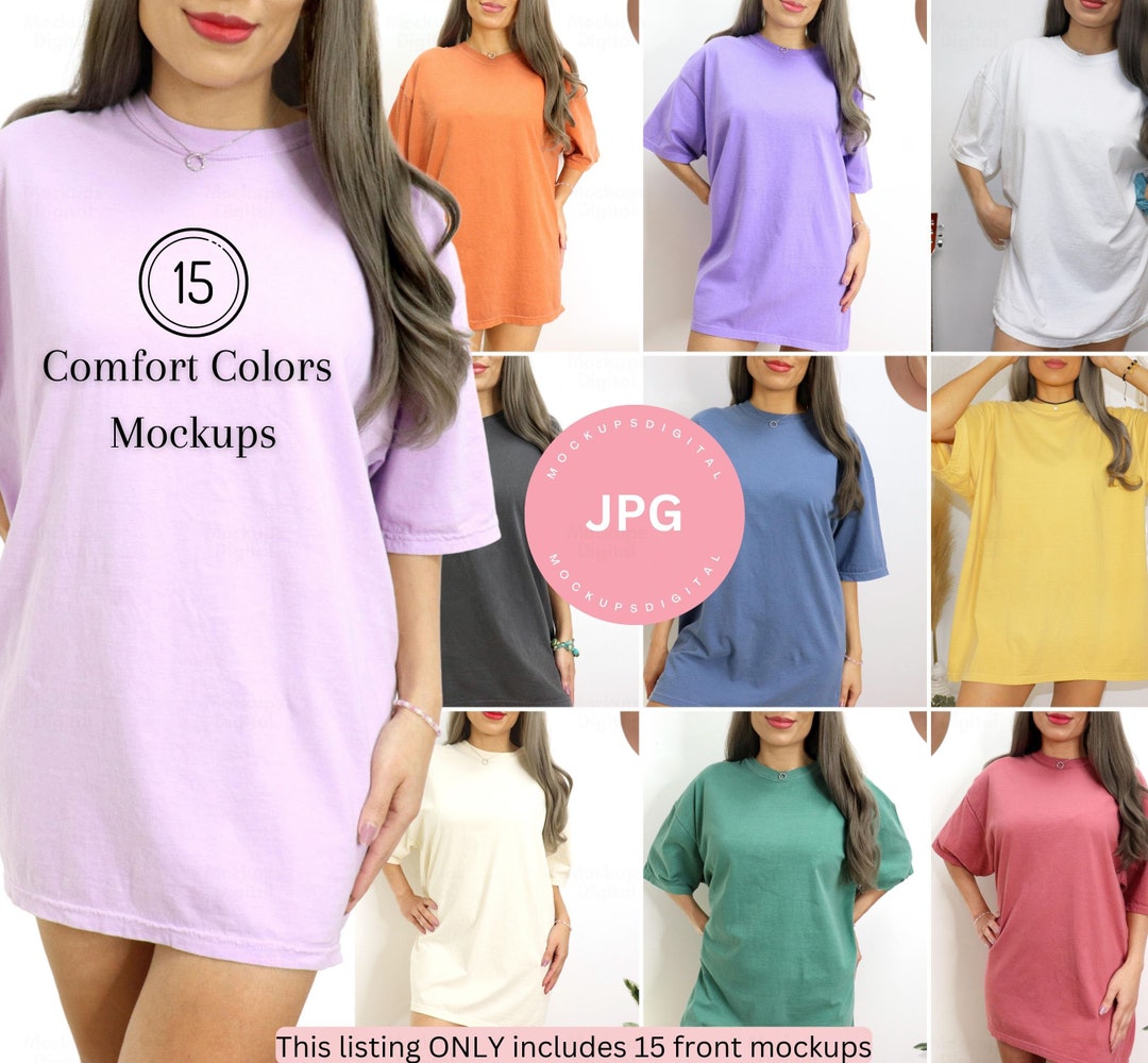 Comfort Colors Mockups Bundle, C1717 Bundle, Aesthetic Trendy Mockups ...