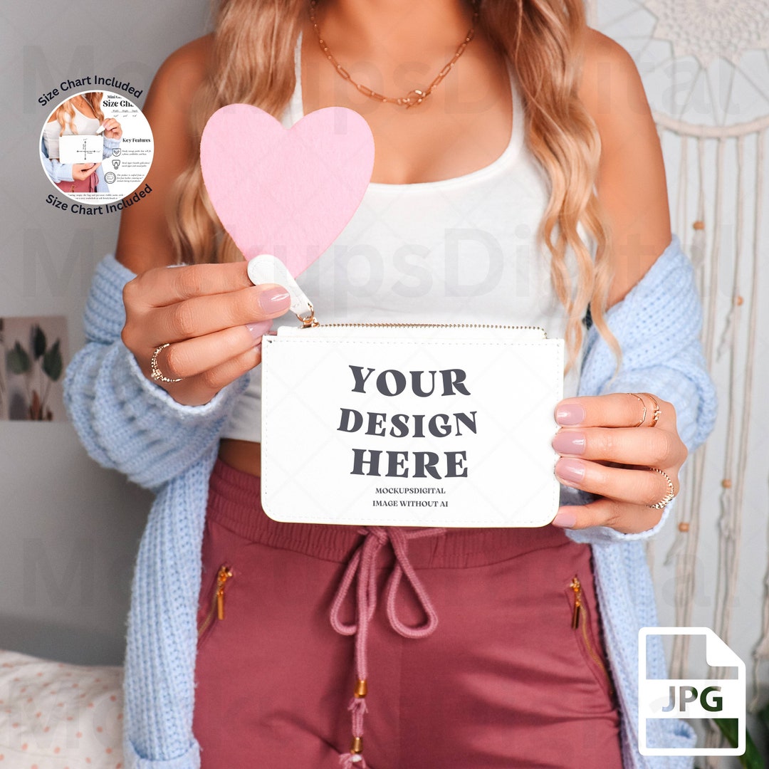 Printify Mini Clutch Bag Size Chart Mockup Mini Clutch Bag Cosmetic Bag ...