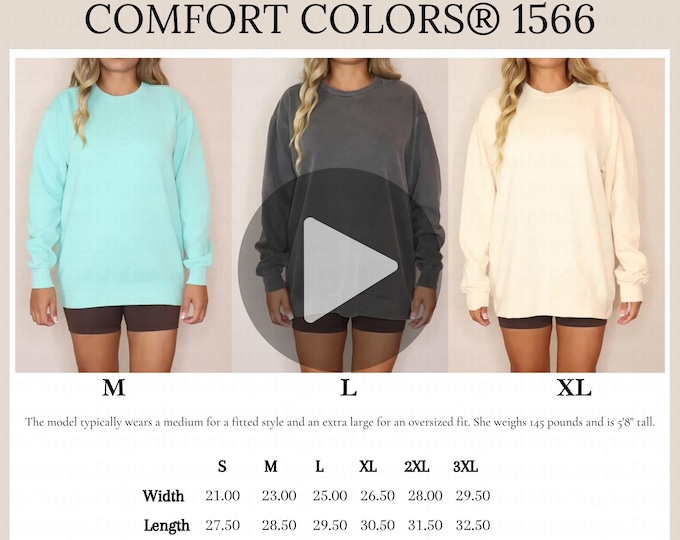 Comfort Colors Video Size Chart Comfort Colors 1566 Video Size Chart ...