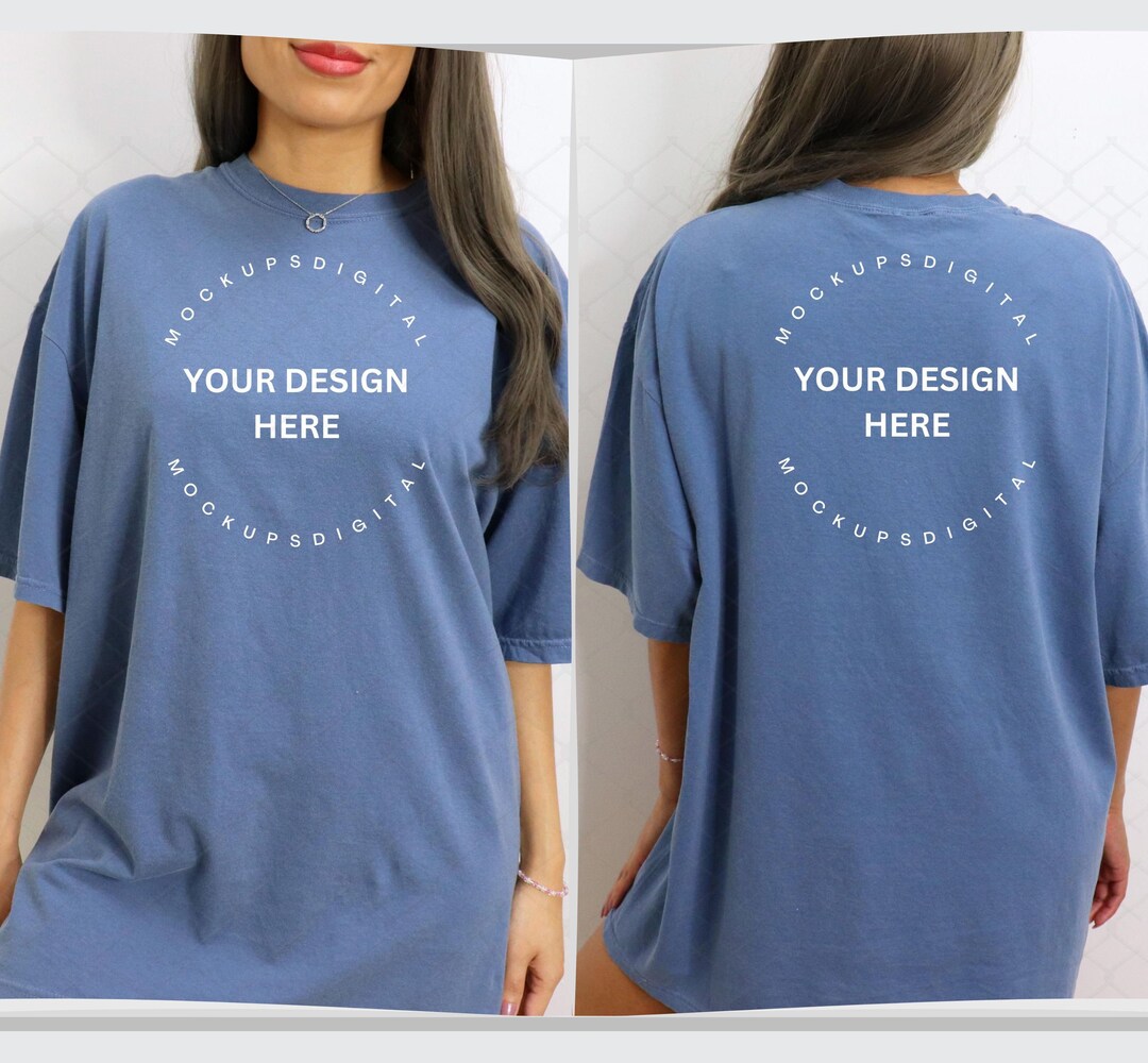 Comfort Colors Blue Jean Mockup Bundle Front Mockup Back Mockup ...