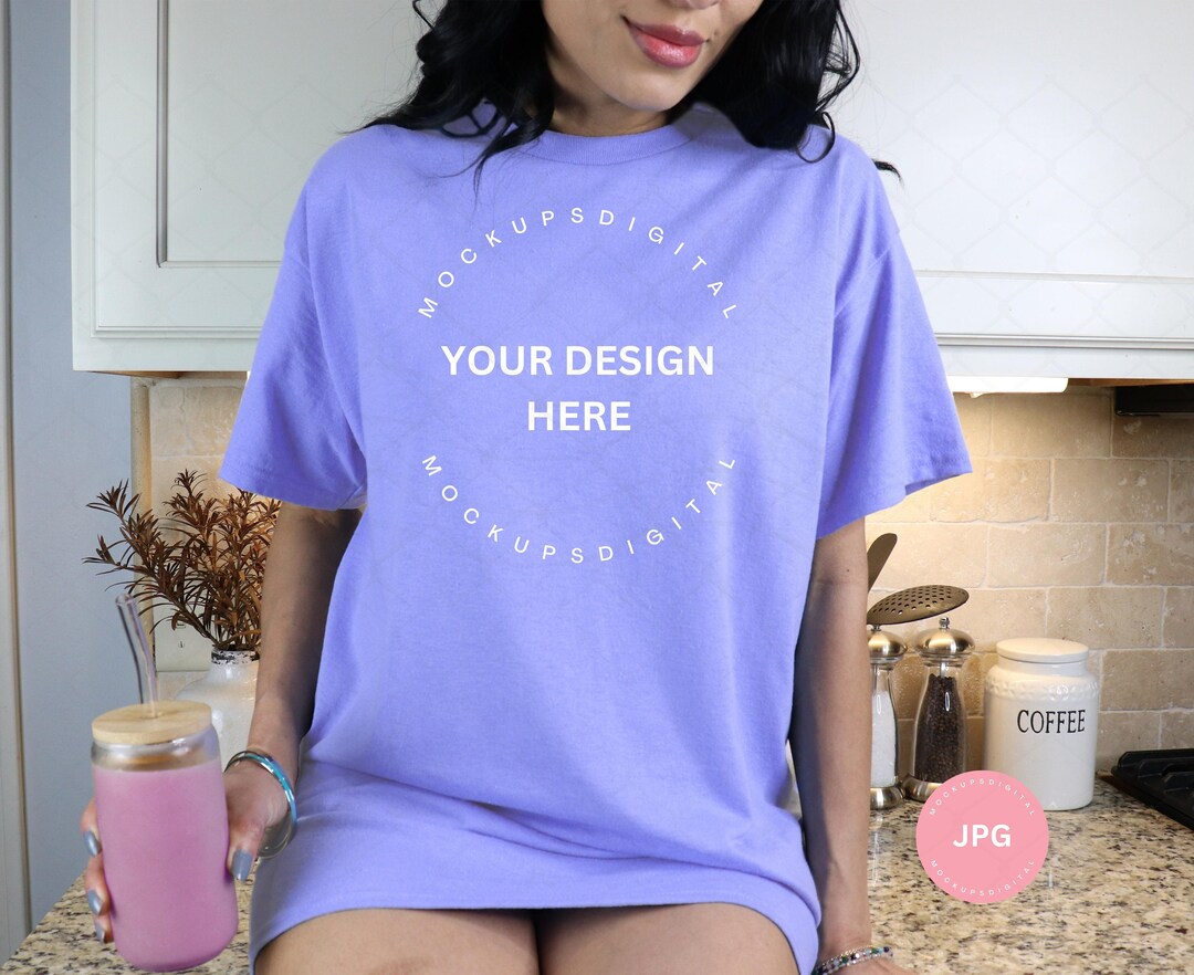 Gildan 5000 Violet Mockup Violet Gildan Mockup Spring Oversized Mockup ...