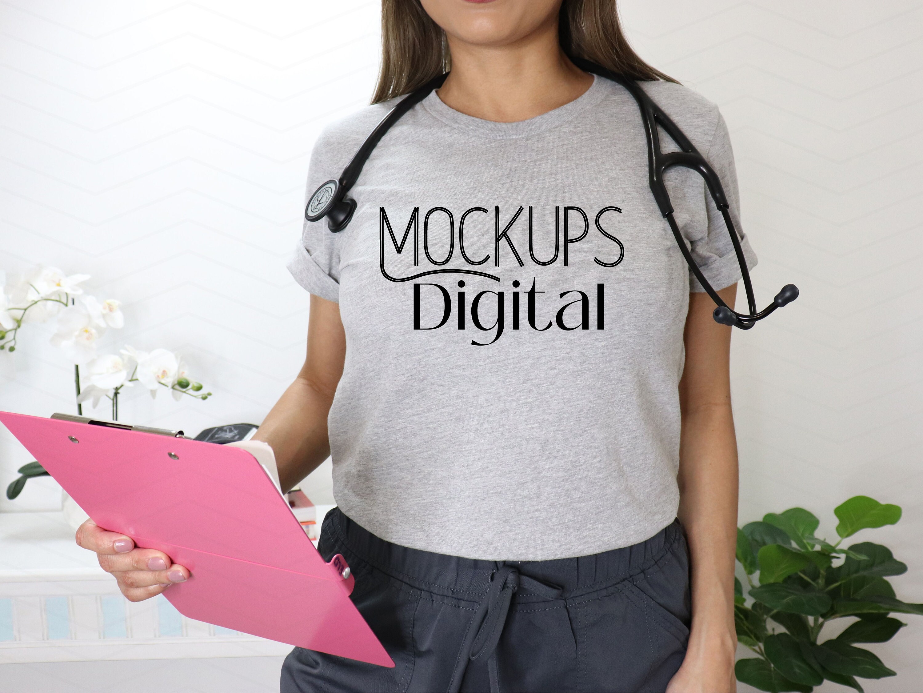 Nurse Mockup 3001 Medical Mockup 3001 Mockup Bundle Nurse Bella Canvas ...