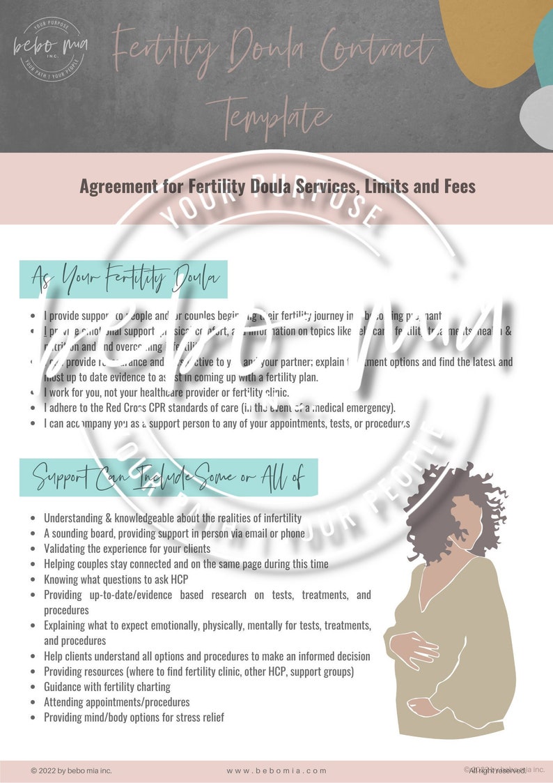 Fertility Doula Contract Template - Etsy