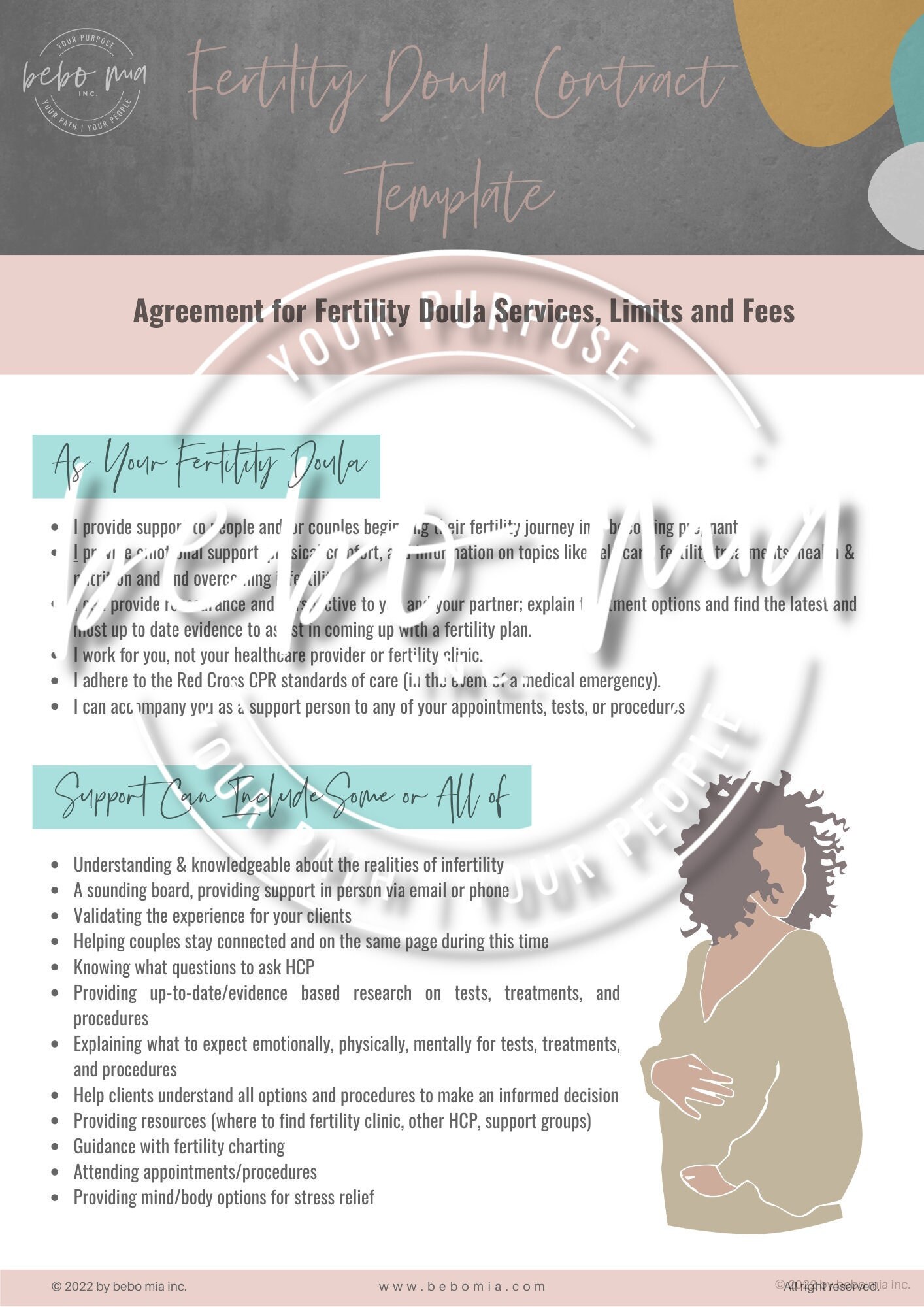 Fertility Doula Contract Template - Etsy