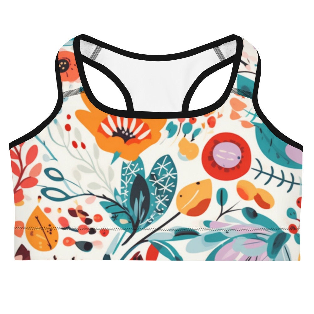 Funky Floral Sports Bra sold by Tali Kryuchkova | SKU 4470549 ...