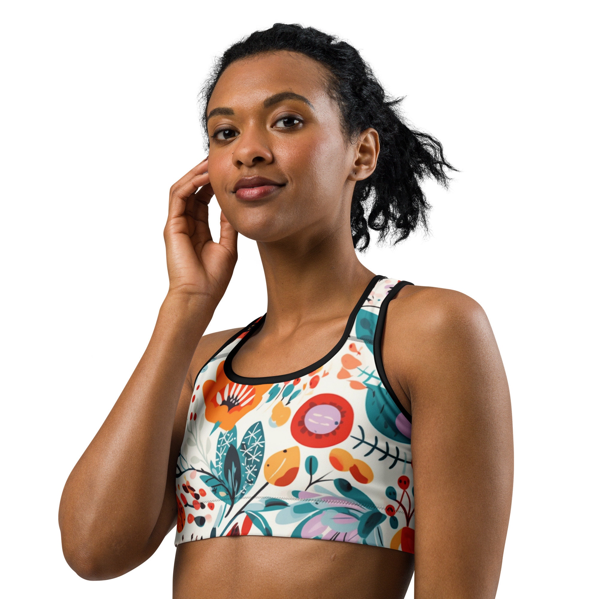 Funky Floral Sports Bra sold by Tali Kryuchkova | SKU 4470549 ...