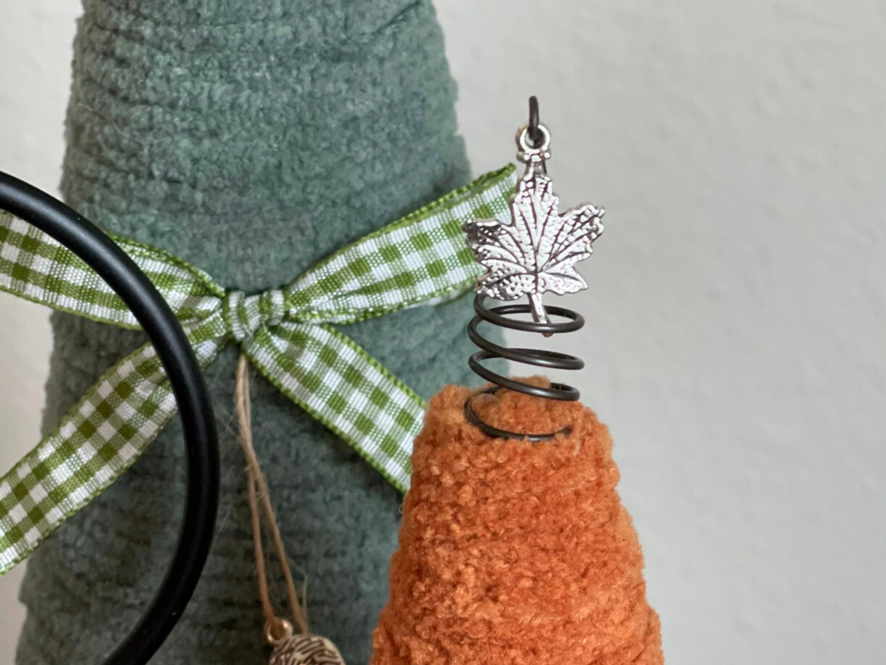 Fall and Thanksgiving Yarn Trees With Leaf or Cornucopia Charms, Rustic ...