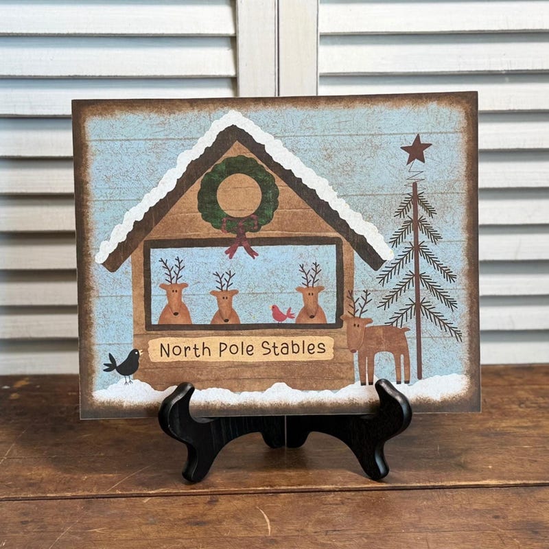 Reindeer Stable Sign - Etsy