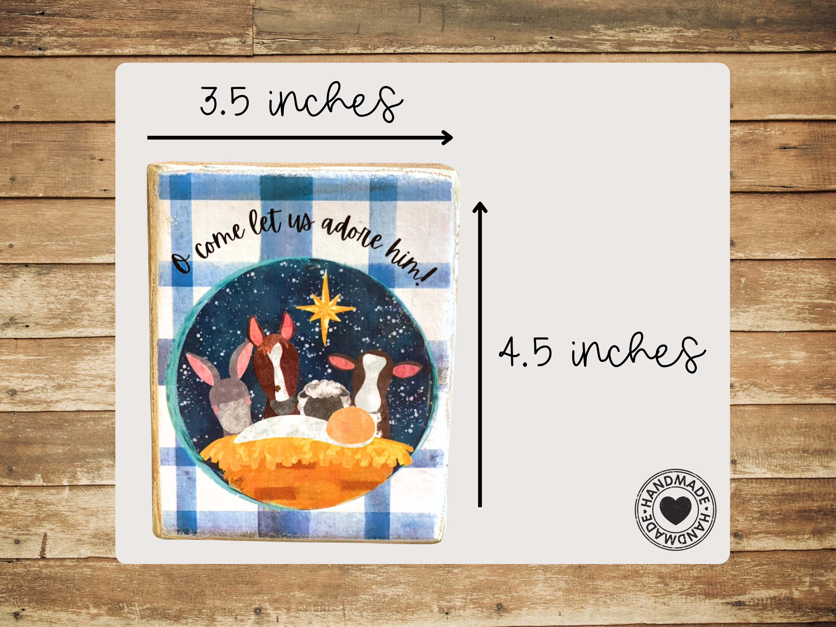 Nativity Set Tiered Tray Wooden Blocks, Holy Family, A Savior is Born ...