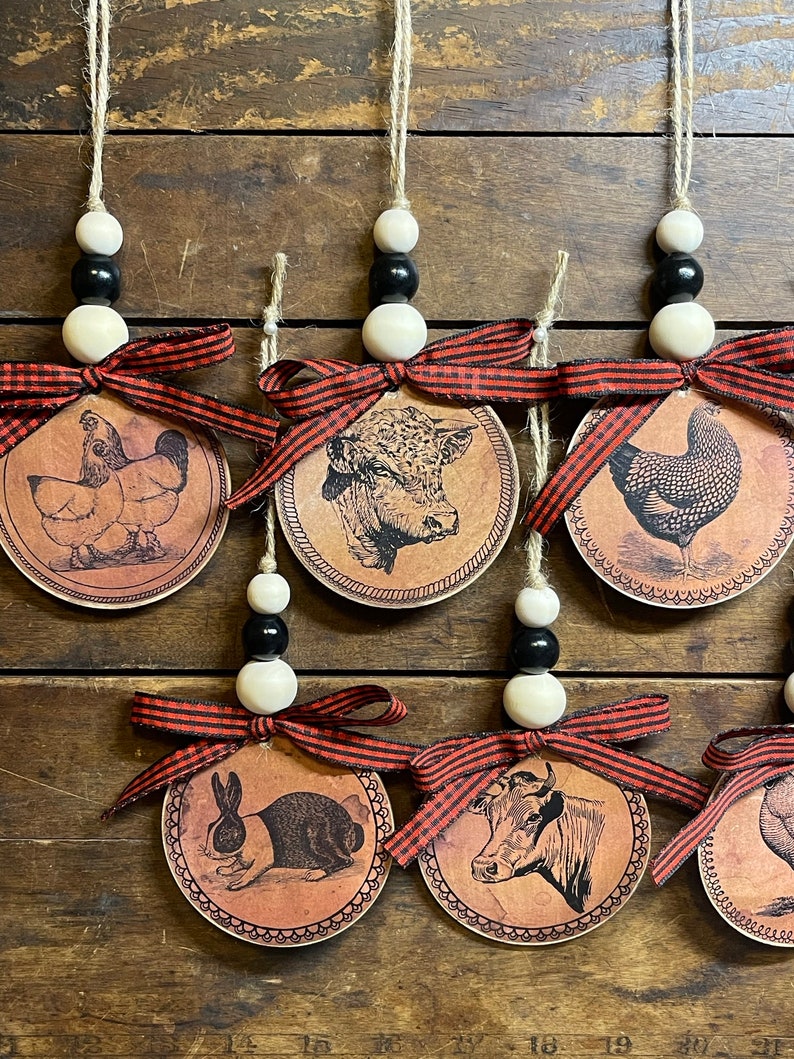 Set of 8 Rustic Farm Animal Ornaments Farmhouse Ornaments - Etsy Set of 8 Rustic Farm Animal Ornaments Farmhouse Ornaments - Etsy