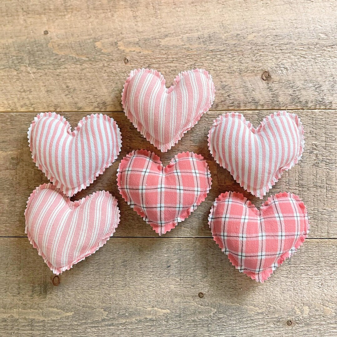 Stuffed Fabric Hearts, Perfect Bowl Fillers or Tiered Tray Decor ...