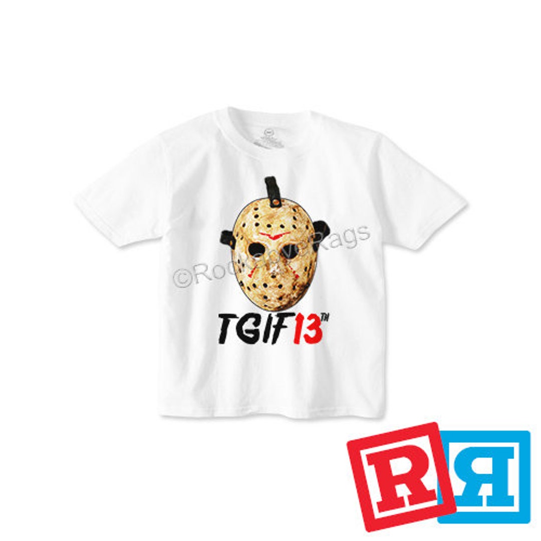 Friday 13th Jason Voorhees Mask "tgif" T-shirt Cotton Crew Top Toddler ...