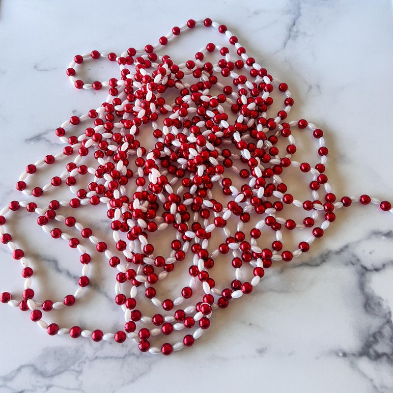 Candy Cane Bead Garland - Etsy