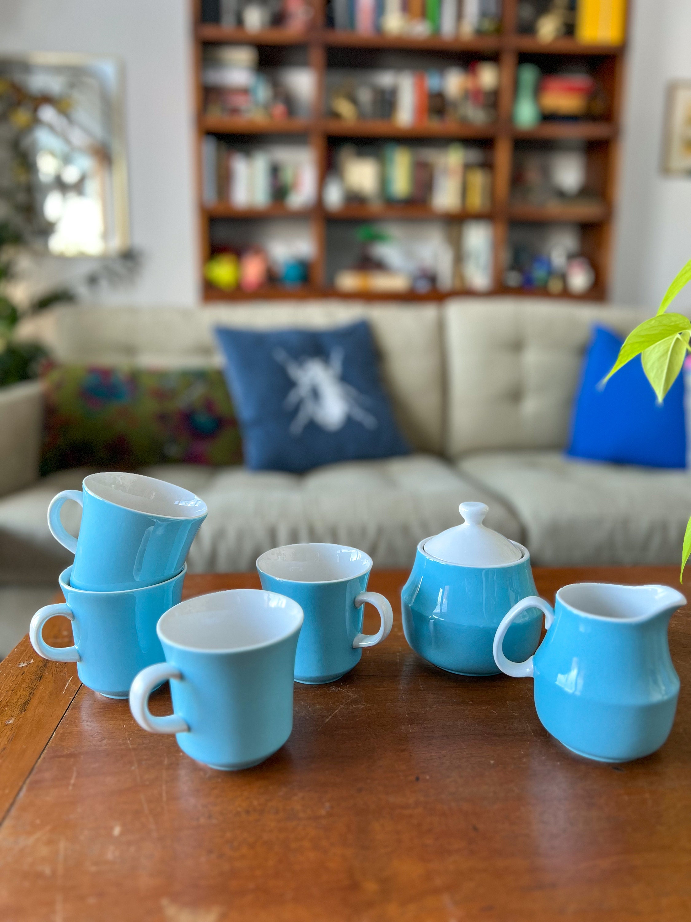 Vintage Mikasa Cera-stone Symphony Six Piece Tea Cup Set Cream Sugar ...