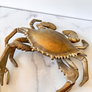 Single Large Brass Crab Trinket Box, Vintage Ashtray or Jewelry Box ...