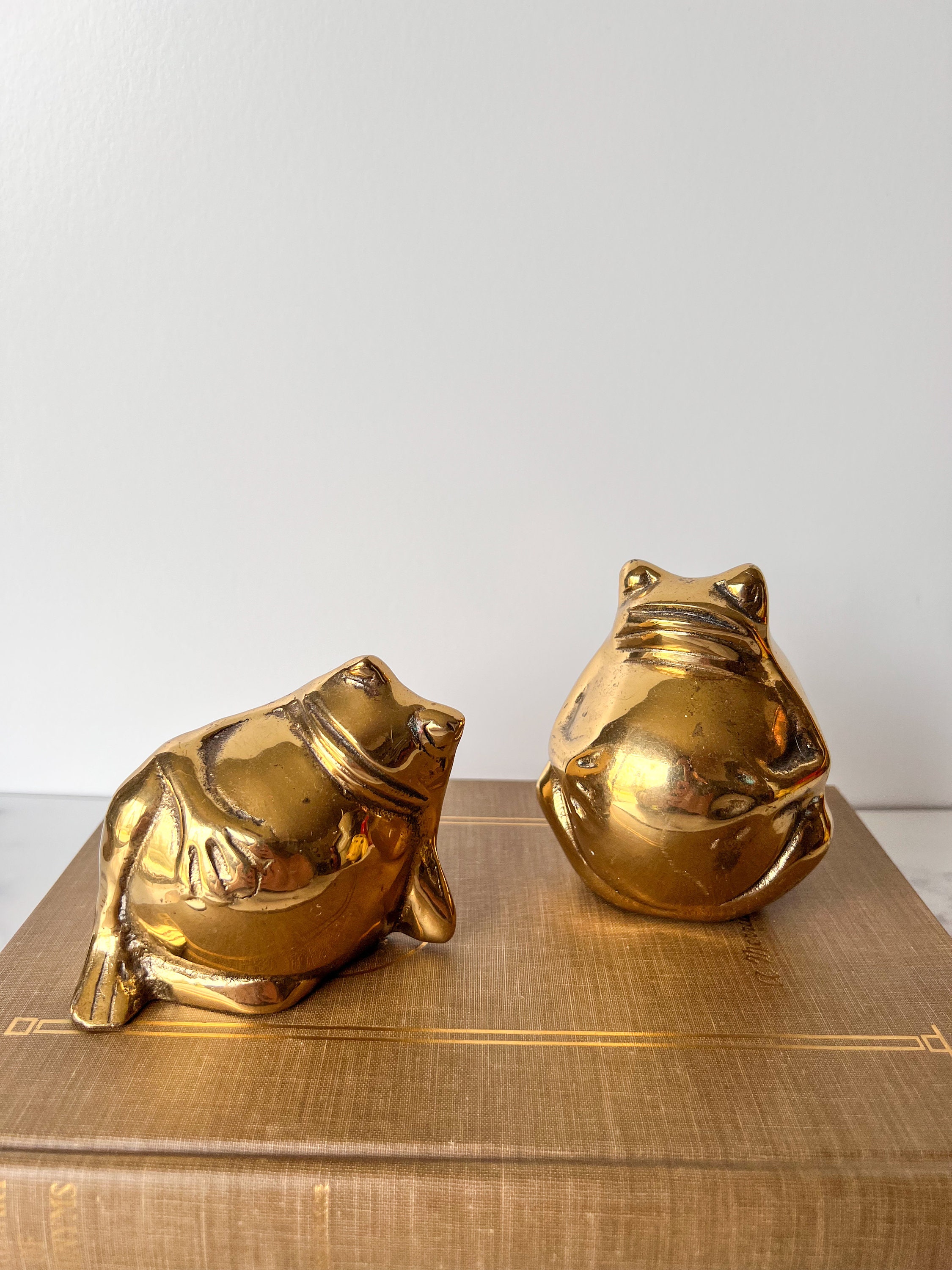 Pair of Solid Brass Pot-bellied Frogs Free Shipping - Etsy