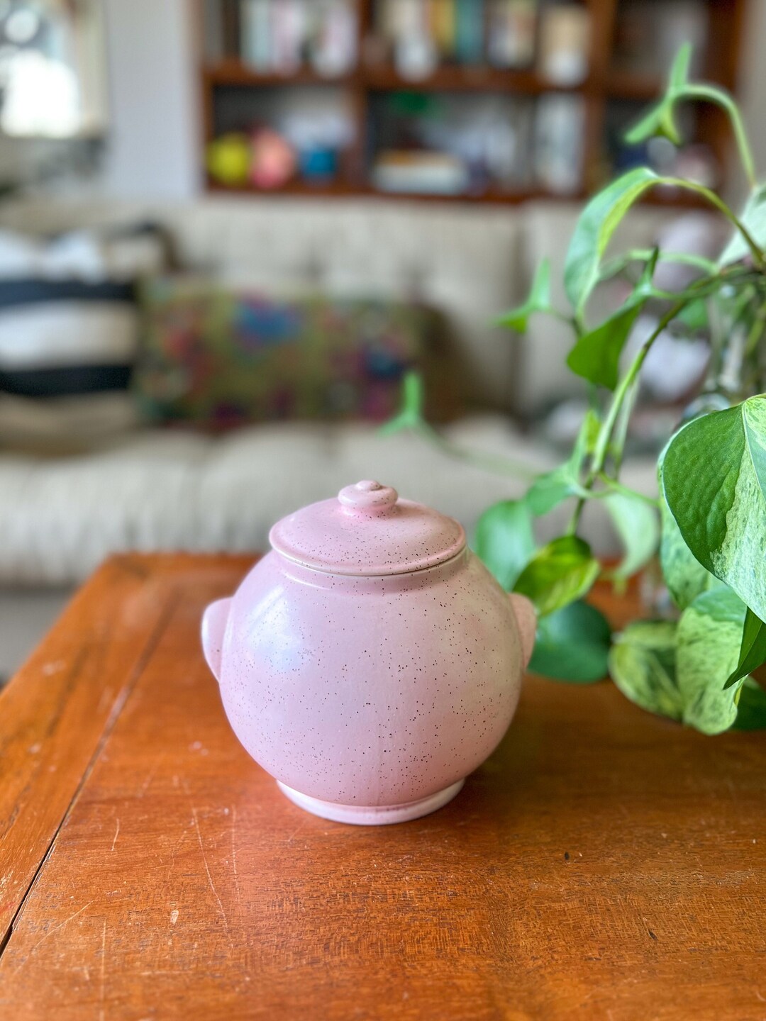 Vintage Syringa Pottery Jar With Lid, Pink Art Deco Decor - Etsy