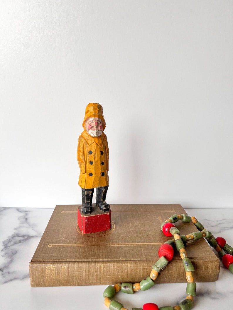 Vintage Old Salt Figure in Yellow Raincoat Free Shipping - Etsy