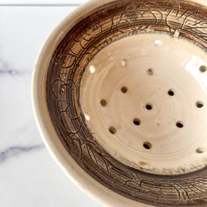 Pottery Berry Colander With Plate Trivet, Free Shipping - Etsy
