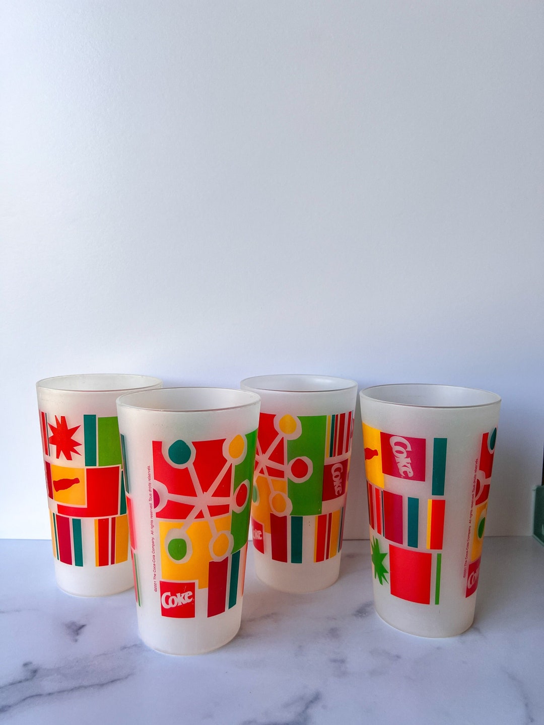 Set of Four Coca-cola Packerware Plastic Tumblers 2001, Big Plastic ...