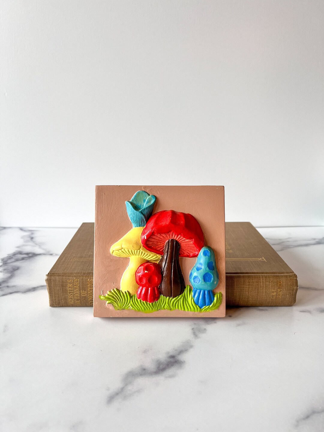 1970s Mushroom Tile Wall Art: Colorful Whimsical Decor - Etsy