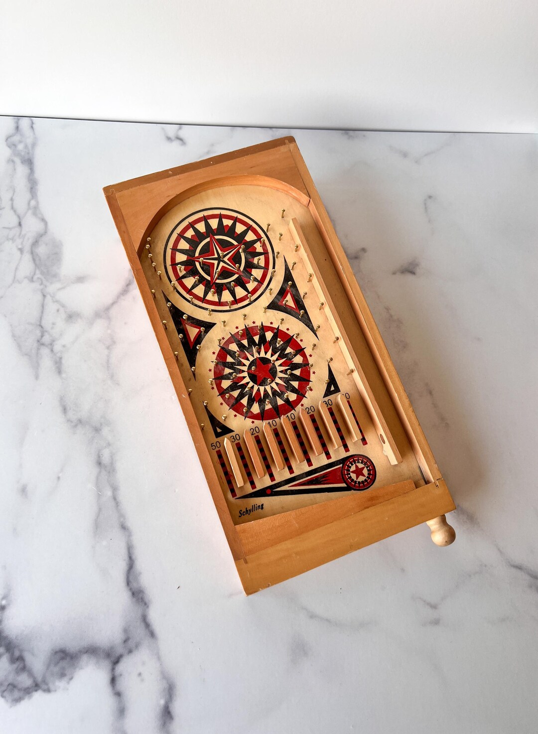 Schylling Wooden Tabletop Pinball Game: Classic Kid's Toy - Etsy