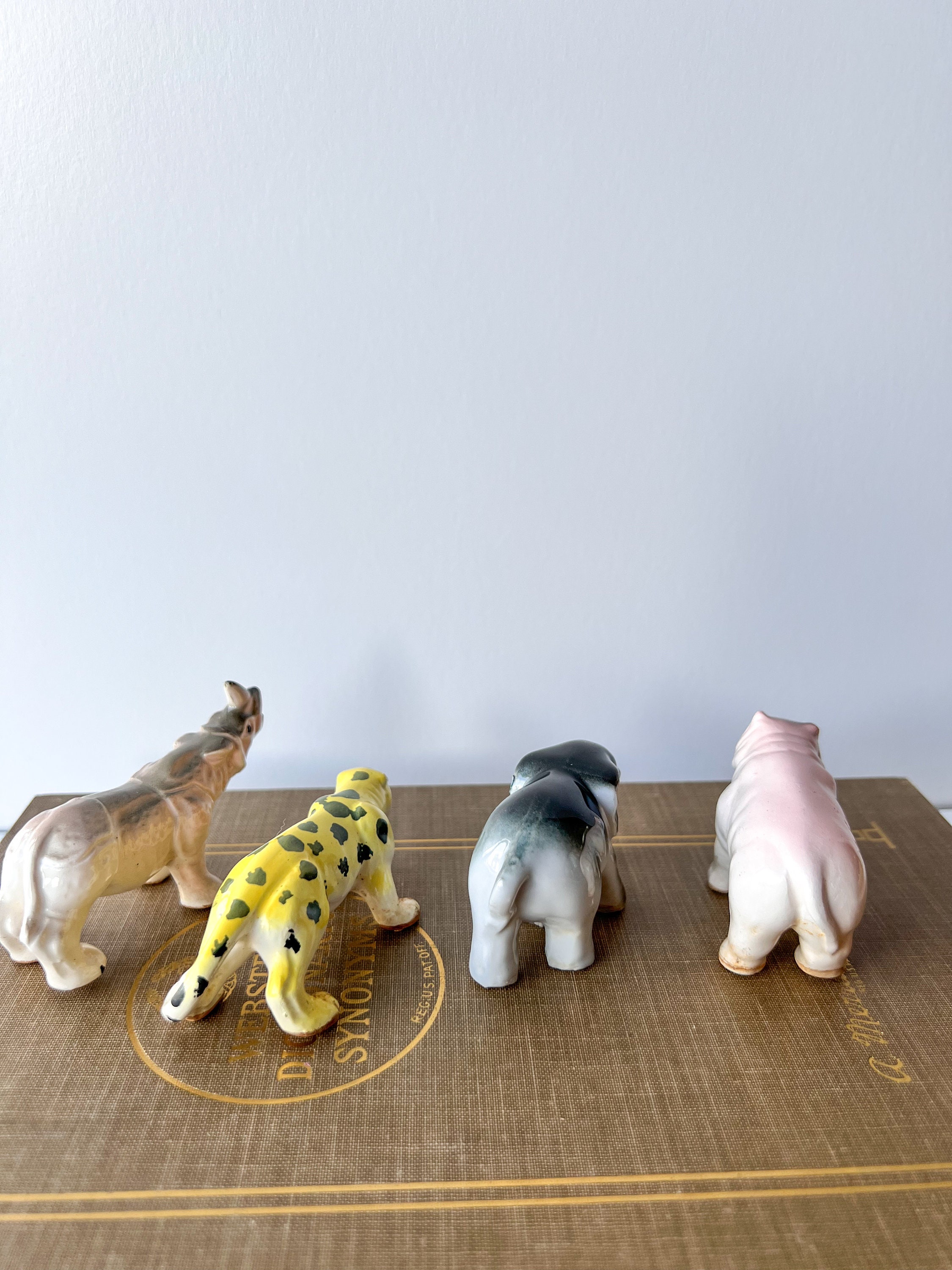 Set of Four Bisque and Ceramic African Animal Figurines - Etsy