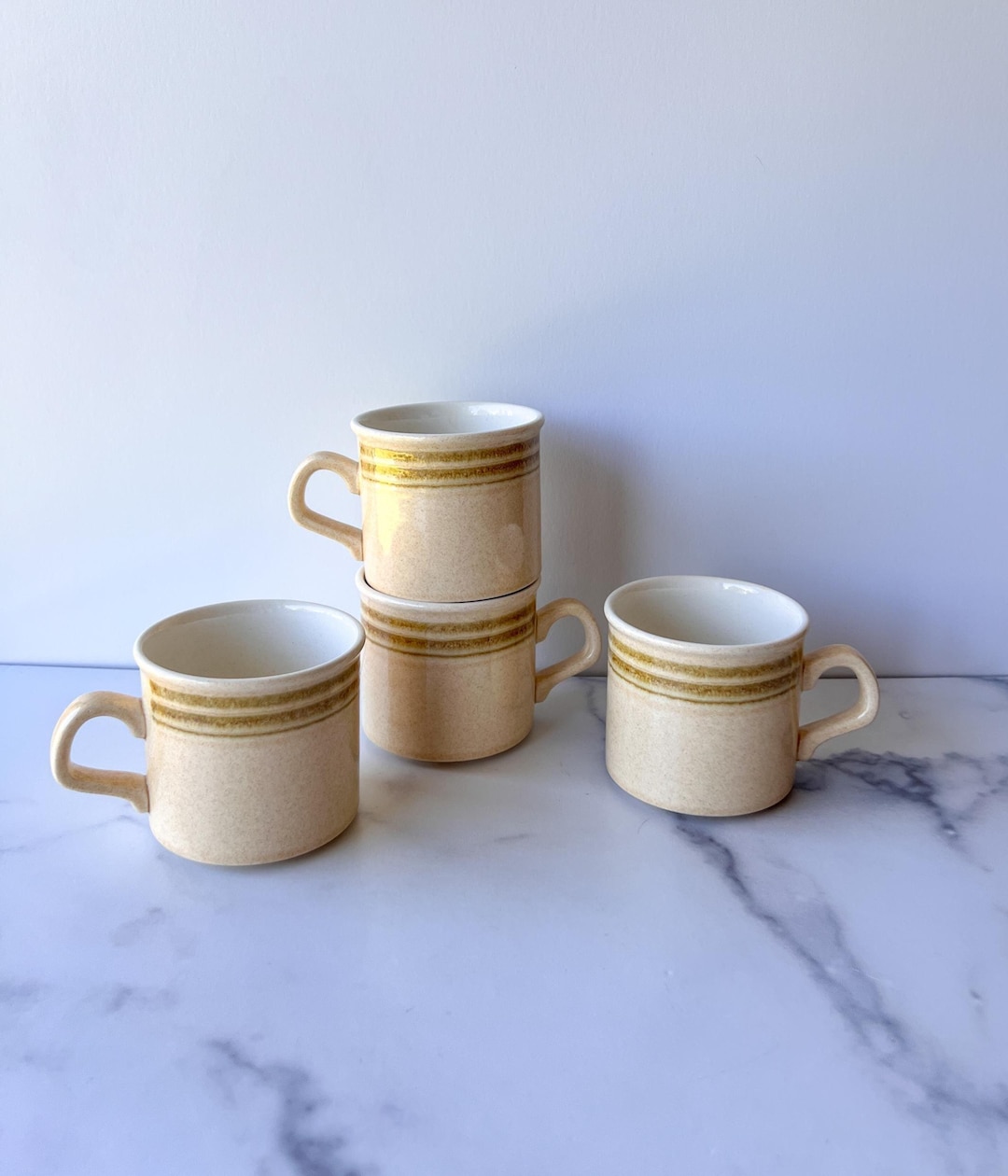 Crown Lynn Ironstone Coffee Mugs, Battlestar Pattern, Set of Four - Etsy