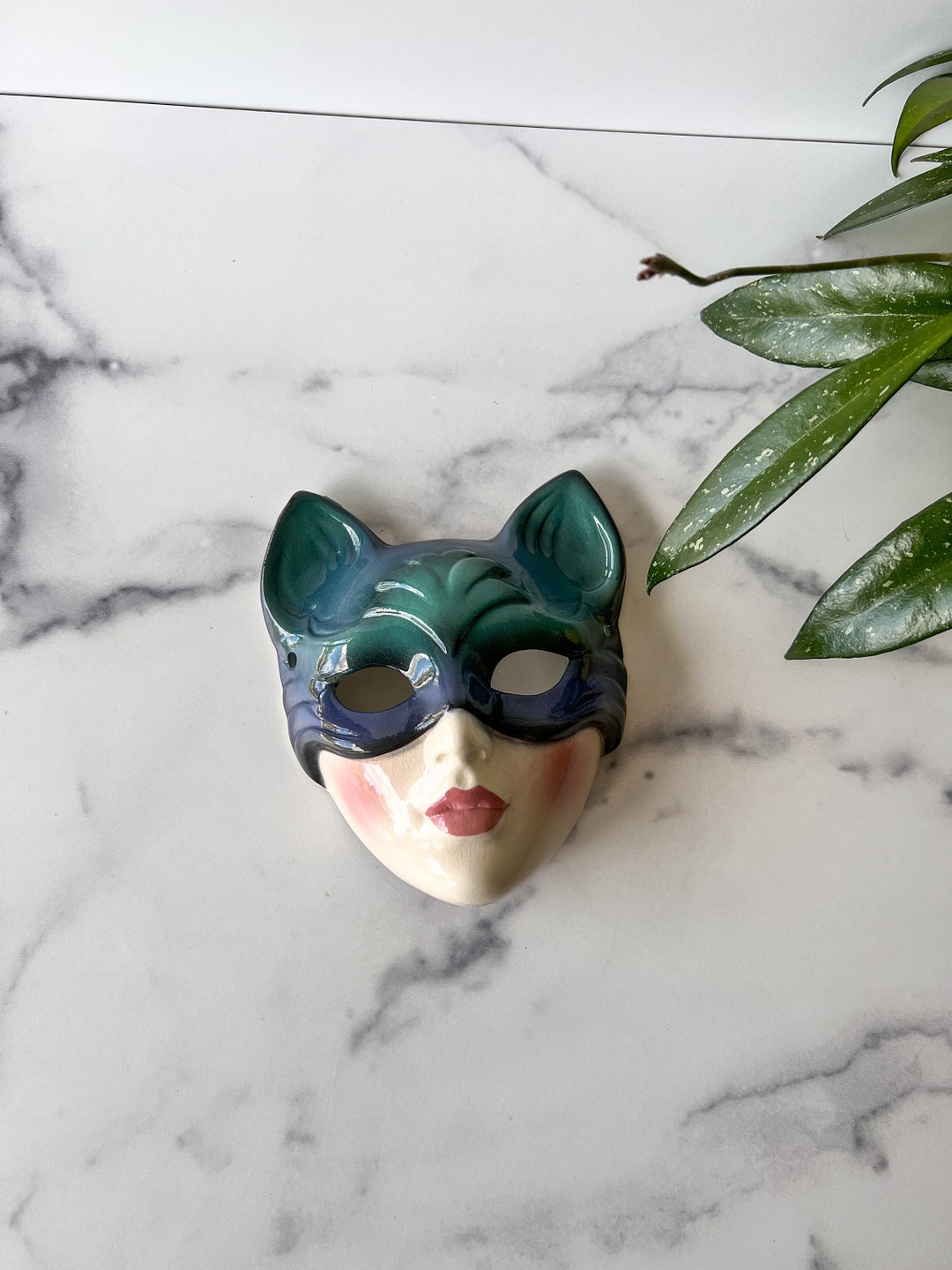 Clay Art Cat Wall Hanging Mask, San Fransico 1990s Art, Free Shipping ...