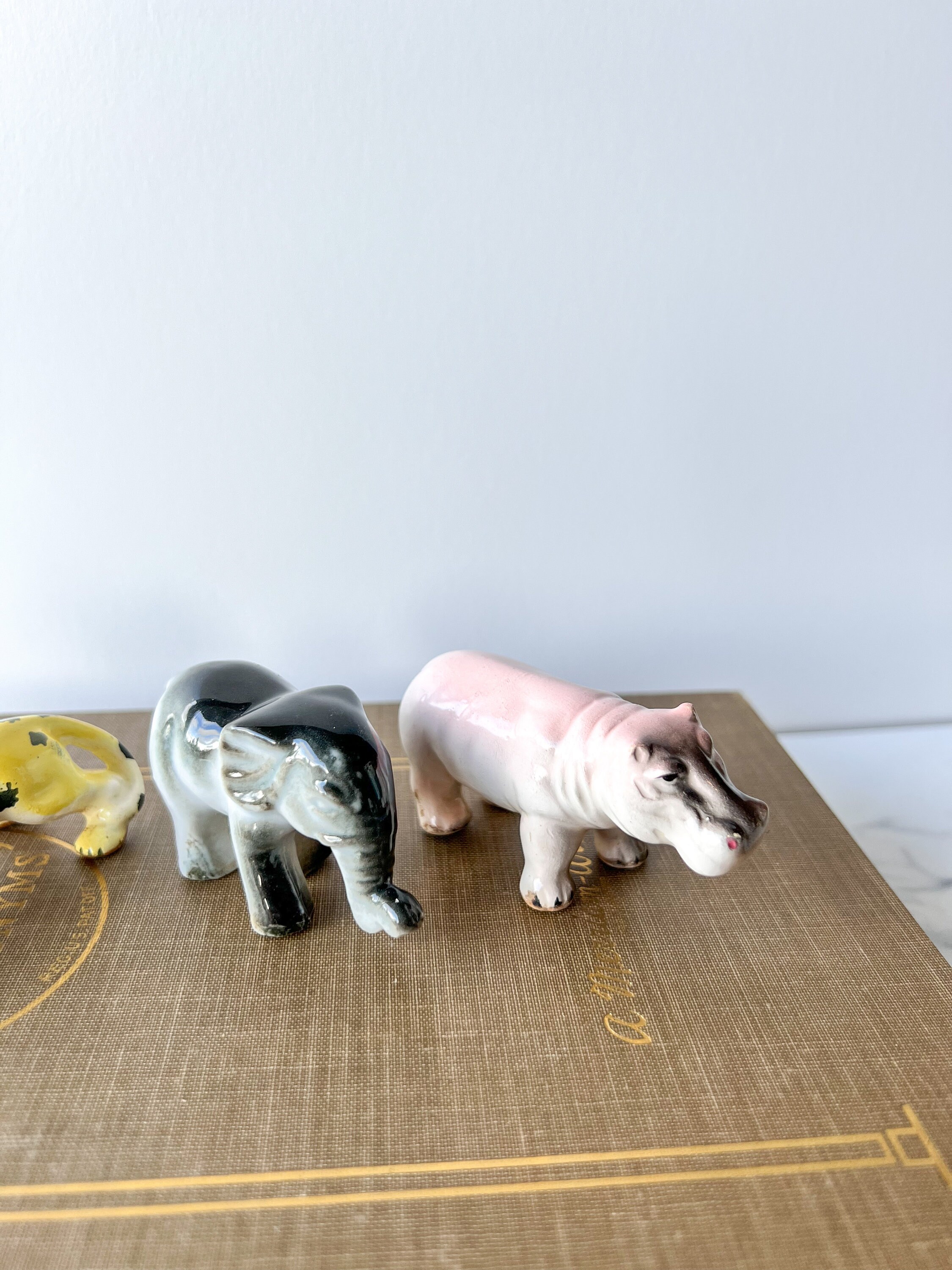 Set of Four Bisque and Ceramic African Animal Figurines - Etsy